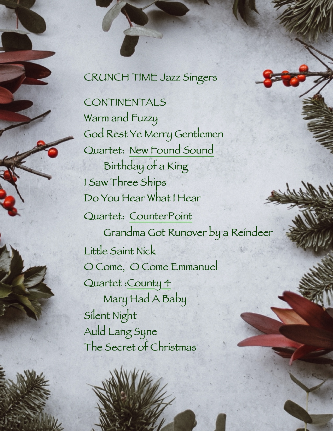 Program – Lincoln Continentals Barbershop Chorus